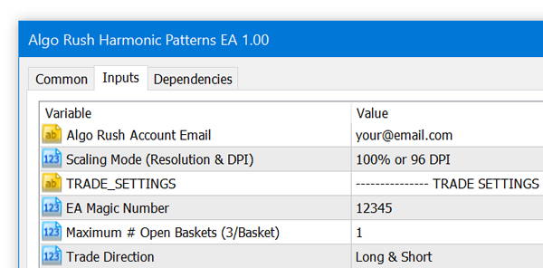 Harmonic Patterns EA Configuration [Algo Rush User Guide]